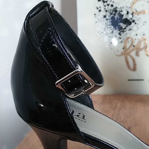 Ana a new approach | Shoes | Anna Black Strappy Faux Patent Leather ...